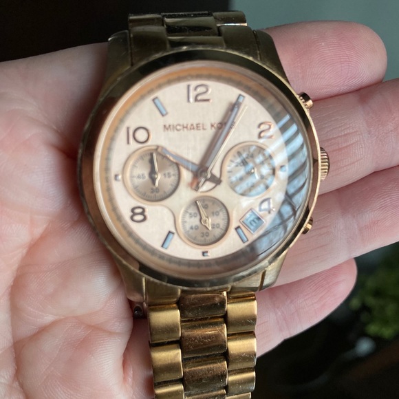 Michael Kors | Accessories | Michael Kors Rose Gold Chronograph Mk543 ...